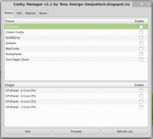 Conky Manager – Linux Mint CZ&SK