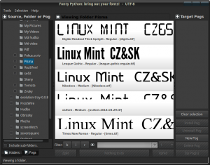 Fonty Python – správa, prohlížení a vyhledávání písma – Linux Mint CZ&SK